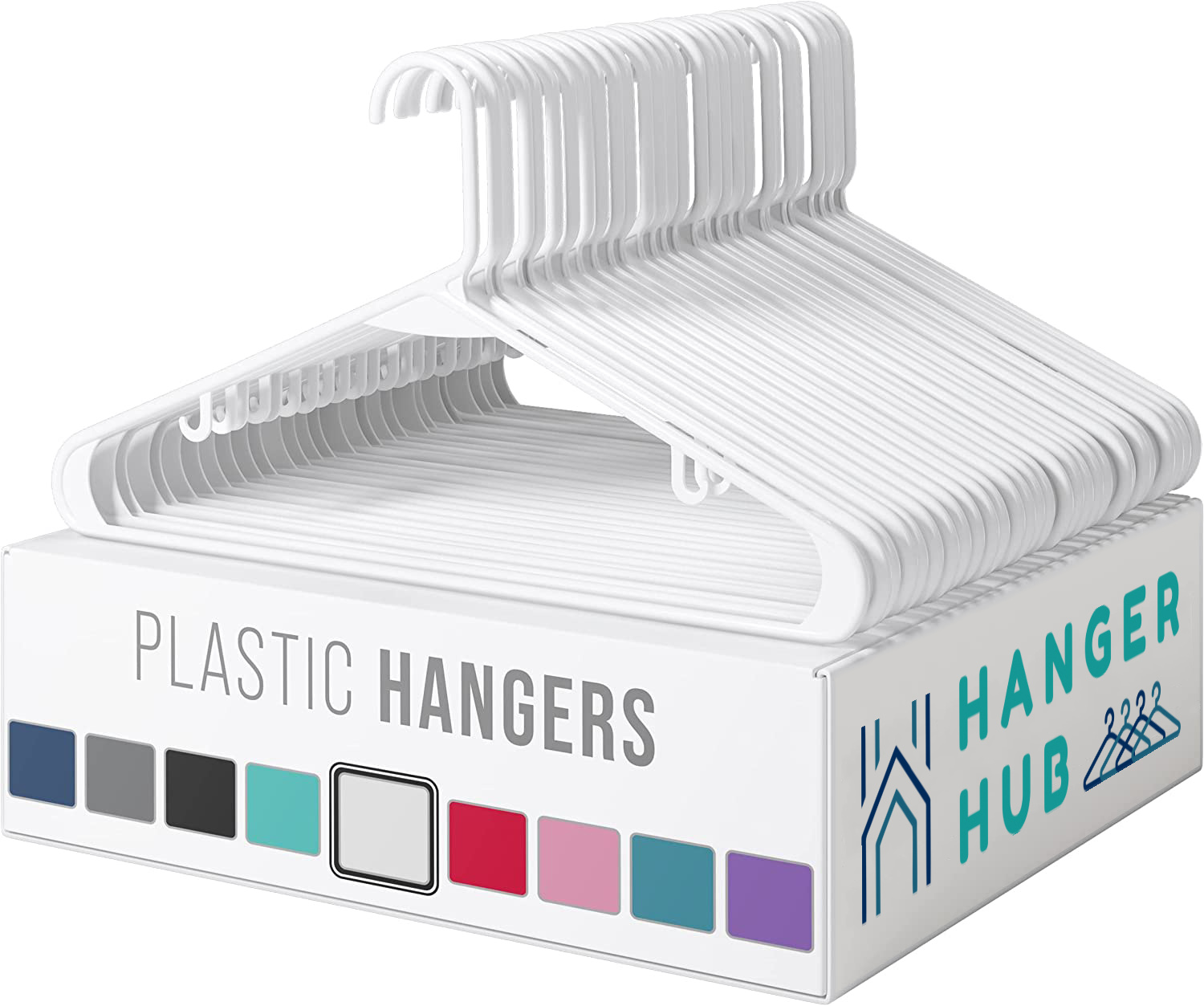 Plastic Clothes Hangers (White) | Heavy Duty, Durable, Lightweight ...